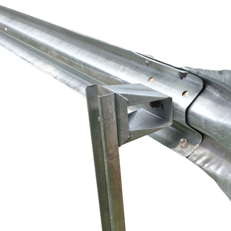 Hot Dippe Galvanized Corrugated W Beam Steel Highway Guardrail with Box ...
