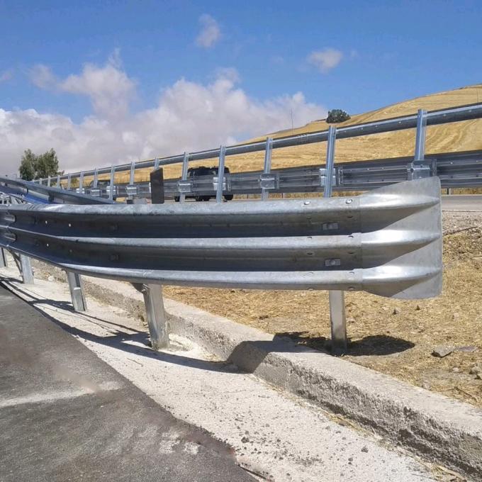 Roadway Safety Galvanized W Beam Highway Guardrail with 4X4 Square Pipe ...