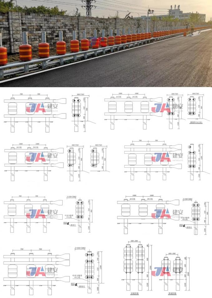 Save Volume Eva Rotary Barrier Anti Corrosion Rotary Guardrail For Roads