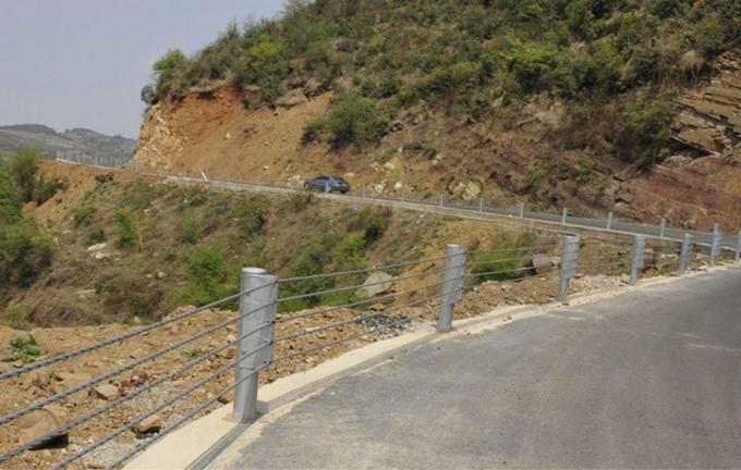 Road Wire Rope Barrier Fences Stainless Steel Cable Barrier With ...