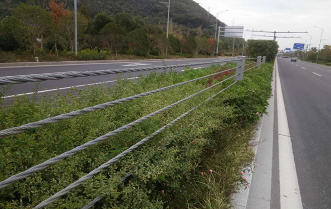Road Wire Rope Barrier Fences Stainless Steel Cable Barrier With ...