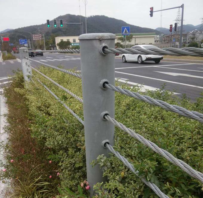 Road Wire Rope Barrier Fences Stainless Steel Cable Barrier With ...