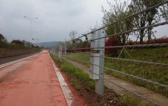 Road Wire Rope Barrier Fences Stainless Steel Cable Barrier With ...